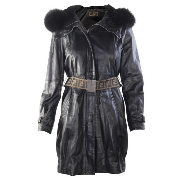 Fendi | Jackets & Coats | Fendi Pre Loved Long Leather Coat Coats ...